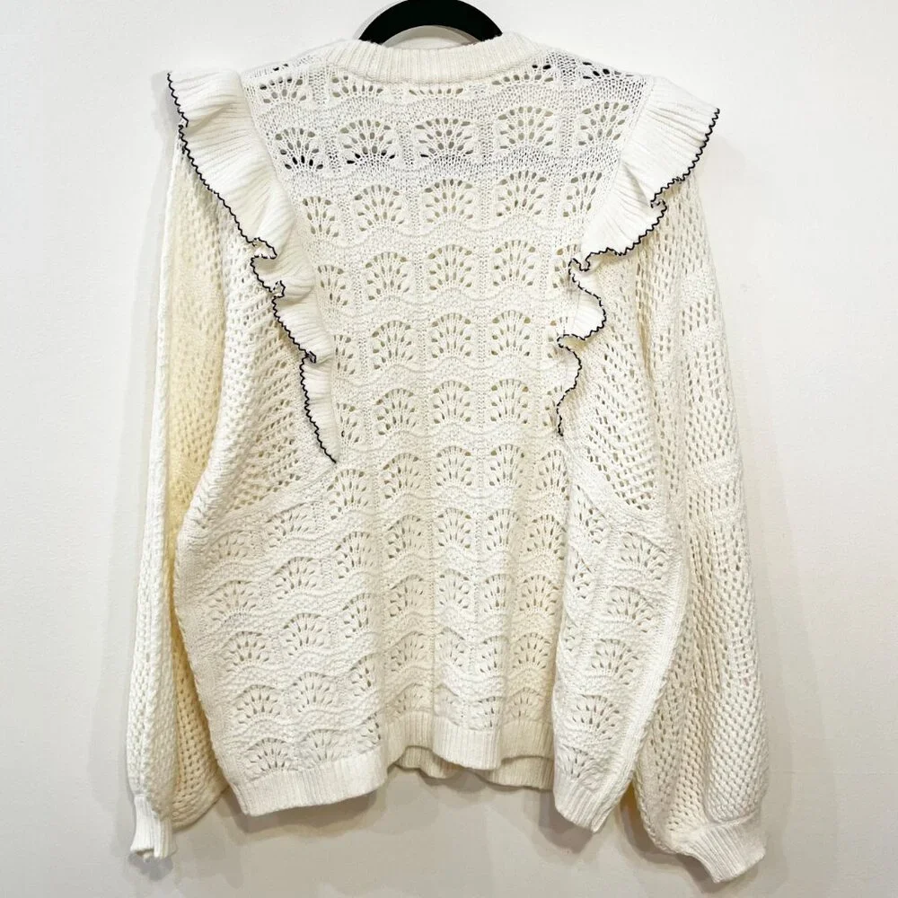 Sezane | Sweaters | Last Call New Sezane Jodie Cotton Blend Crochet ...